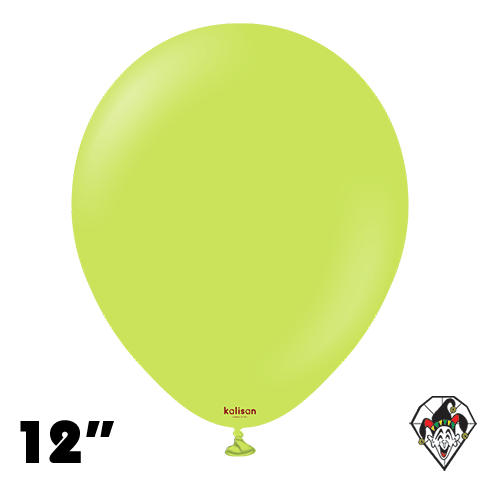 12 Inch Round Standard Lime Green Balloons Kalisan 100ct