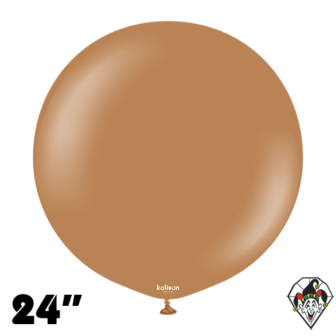 24 Inch Round Standard Caramel Brown Balloons Kalisan 2ct
