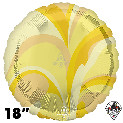 18 Inch Circle Gold Macro Marble Balloon Anagram 1ct