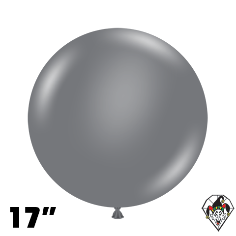 TUFTEX 17 Inch Round Deluxe Gray Smoke Balloons 50ct