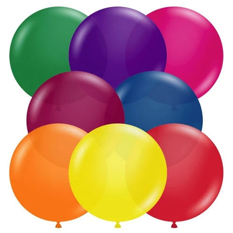 TUFTEX 24 Inch Round Crystal Assortment Balloons 25ct