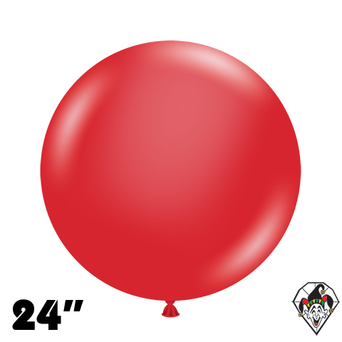 TUFTEX 24 Inch Round Crystal Red Balloons 25ct