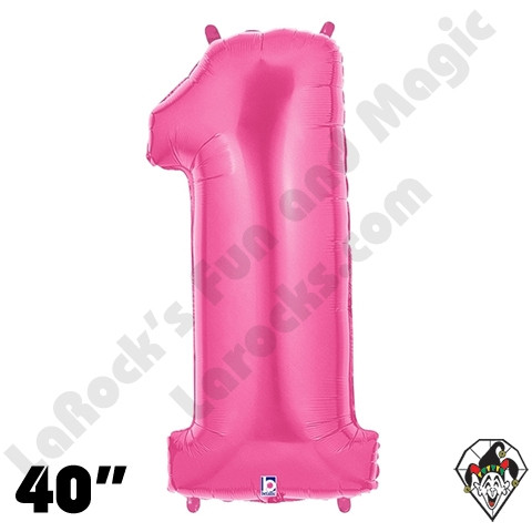 40 Inch Number 1 Pink Megaloon Foil Balloon Betallic 1ct
