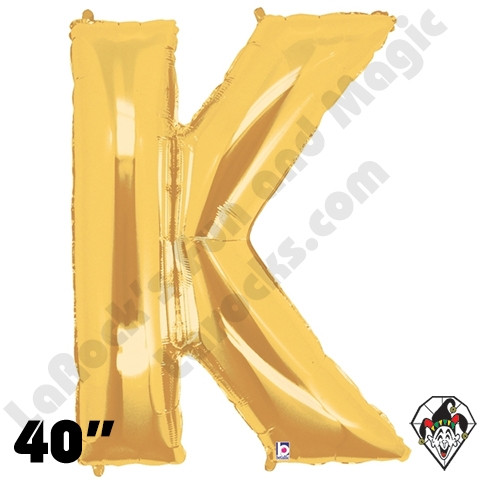 Betallic 40 Inch Letter K Gold Foil Megaloon Balloon 1ct