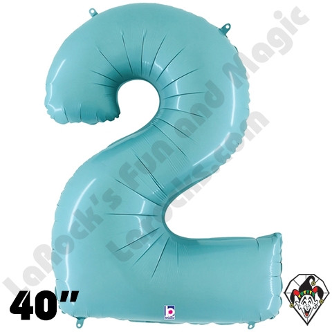 Betallic 40 Inch Number 2 Pastel Blue Megaloon Foil Balloon 1ct