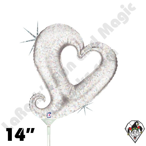 14 Inch Shape Chain Of Hearts Silver Foil Balloon Betallic 1ct