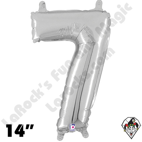 Betallic 14 Inch Number 7 Silver Foil Megaloon Balloon 1ct