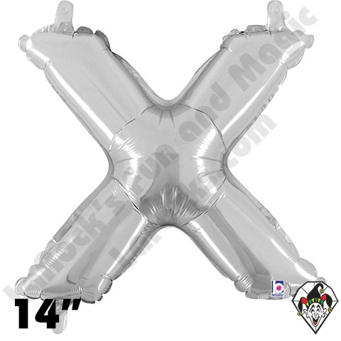 Betallic 14 Inch Letter X Silver Foil Megaloon Balloon 1ct