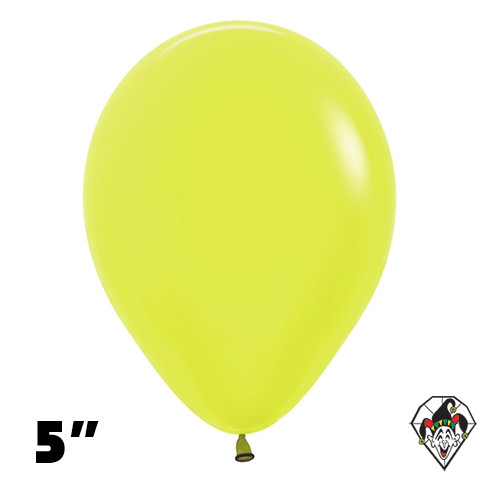 5 Inch Round Neon Yellow Sempertex 100ct