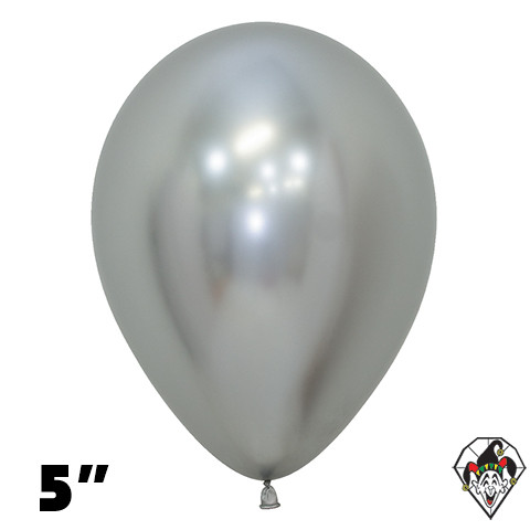 5 Inch Round Reflex Silver Sempertex 100ct