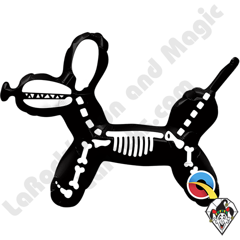 14 Inch Shape Balloon Dog Skeleton Foil Balloon Qualatex 1ct