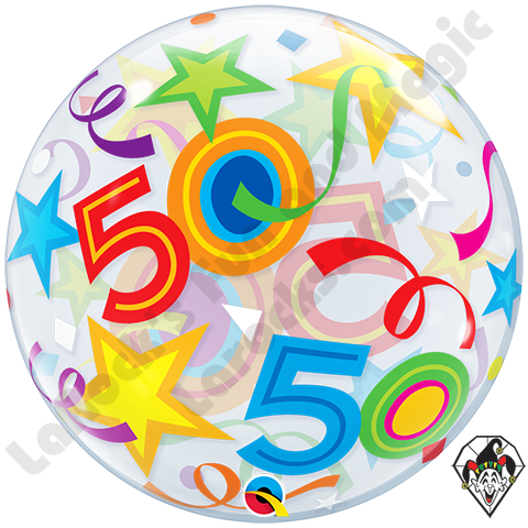 Qualatex Bubble 22 Inch 50 Brilliant Stars 1ct