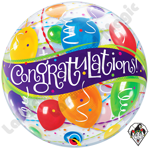 22 Inch Congratulations Balloons Bubble Qualatex 1ct