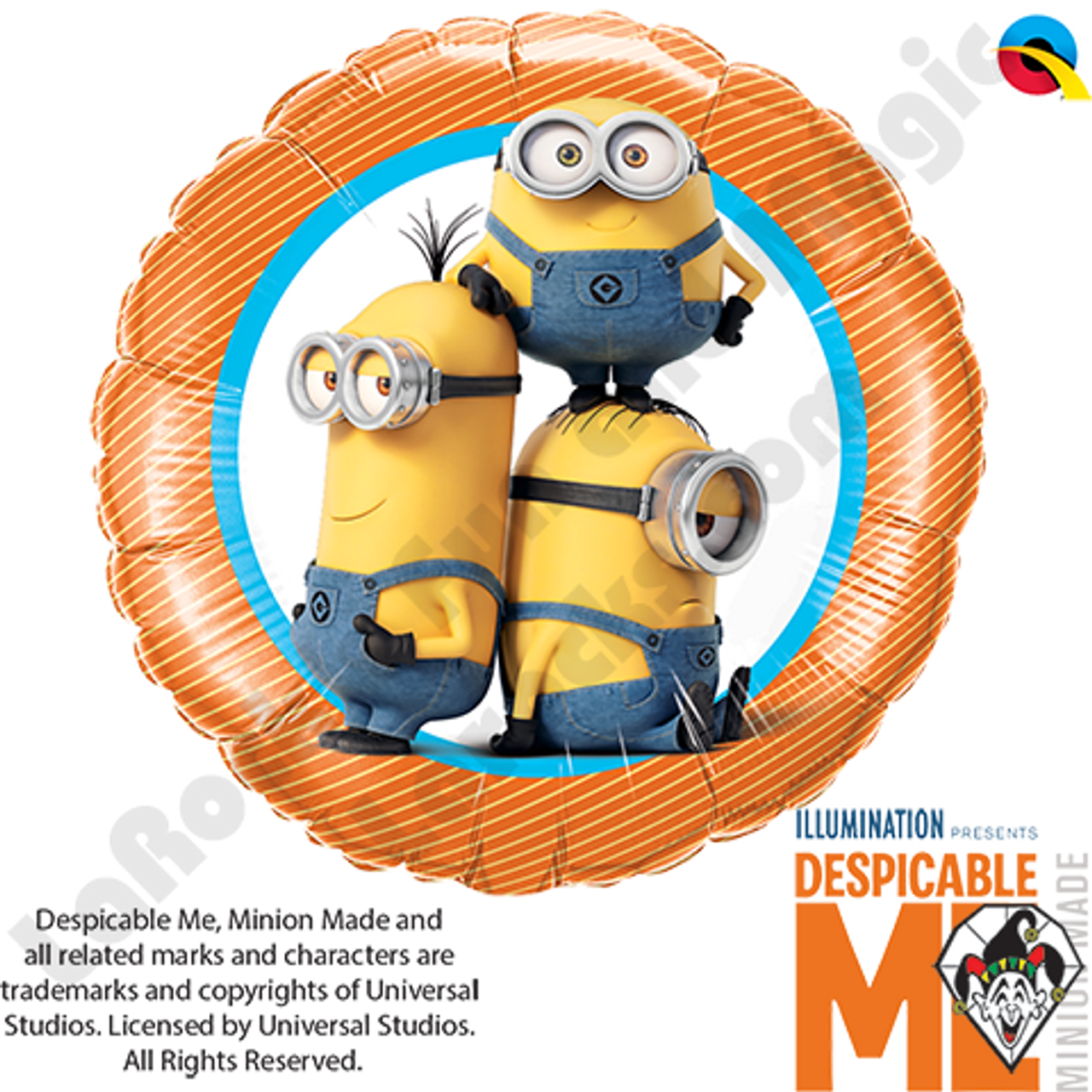 18 Inch Round Minions Foil Balloon Qualatex 1ct.