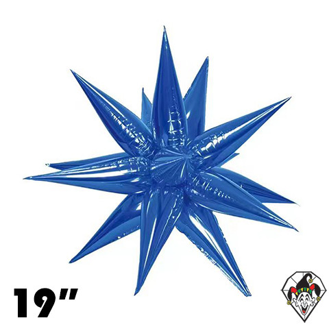 19 Inch Starburst Dark Blue Foil Balloon 1ct (12 Spikes)
