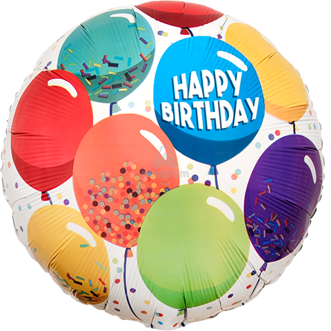 17 Inch Circle Birthday Celebrations Foil Balloon Anagram 1ct