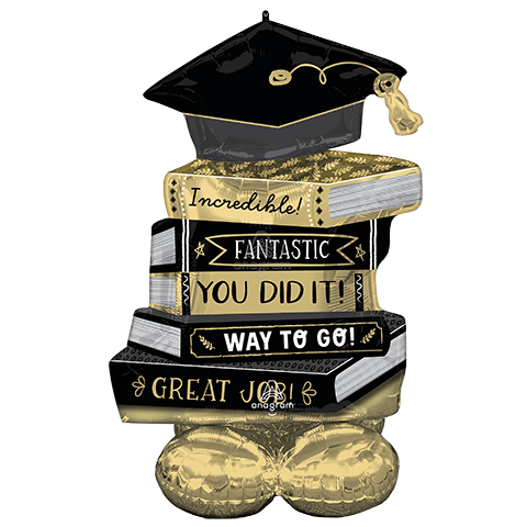 45 Inch AirLoonz Graduation Books Foil Balloon Anagram 1ct