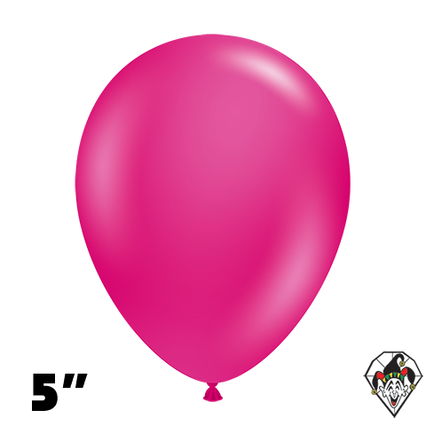 Tuftex 5 Inch Round Crystal Magenta Balloons 50ct