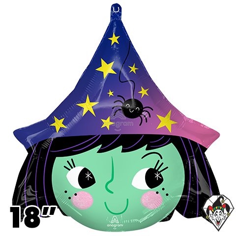 18 Inch Shape Halloween Witch Foil Balloon Anagram 1ct