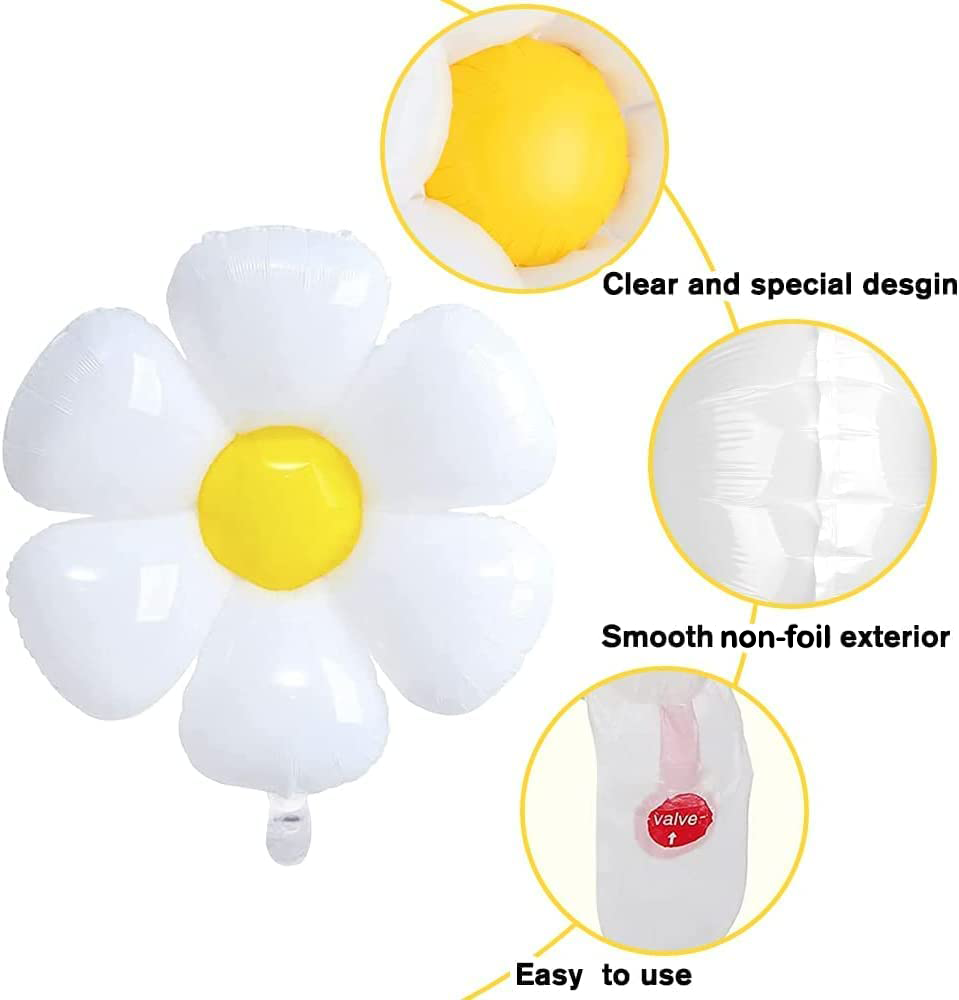 28 Inch Shape Daisy Non-Foil Balloon 5ct