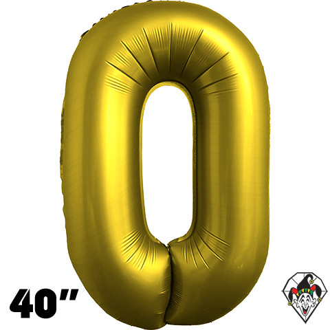 40 Inch Number Zero Chrome Gold Balloon 1ct