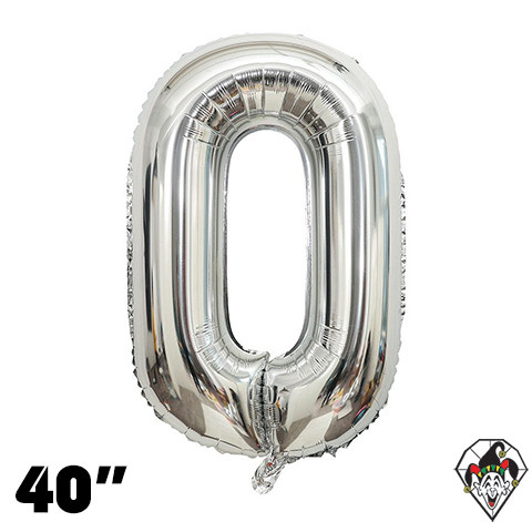 40 Inch Number Zero Silver Foil Balloon 1ct