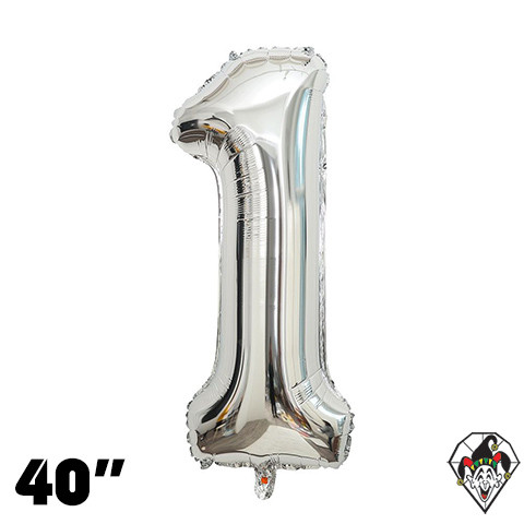 40 Inch Number 1 Silver Foil Balloon 1ct
