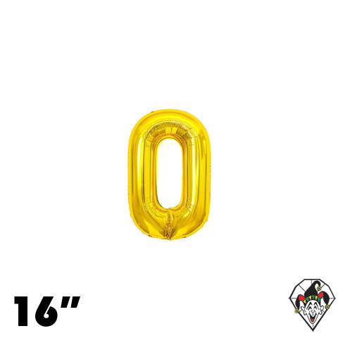 16 Inch Number 0 Gold Foil Balloon 1ct