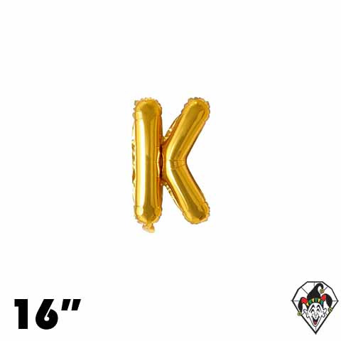 16 Inch Letter K Gold Foil Balloon 1ct