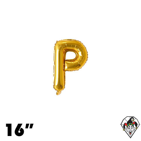16 Inch Letter P Gold Foil Balloon 1ct