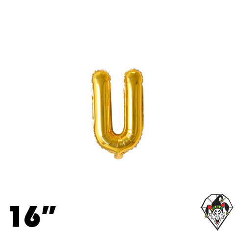 16 Inch Letter U Gold Foil Balloon 1ct