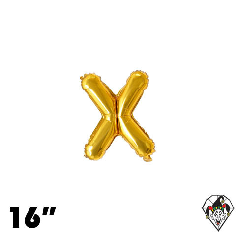 16 Inch Letter X Gold Foil Balloon 1ct