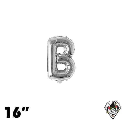 16 Inch Letter B Silver Foil Balloon 1ct