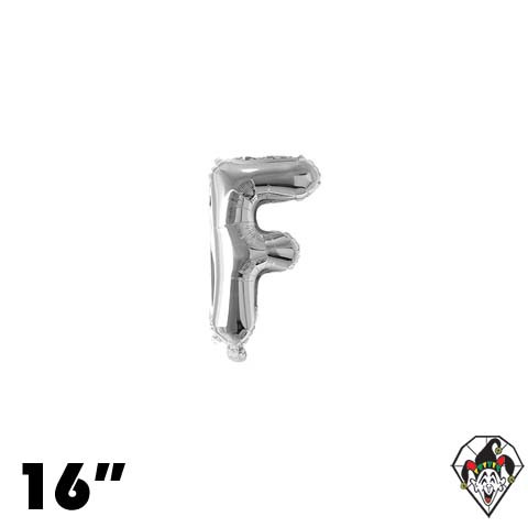 16 Inch Letter F Silver Foil Balloon 1ct