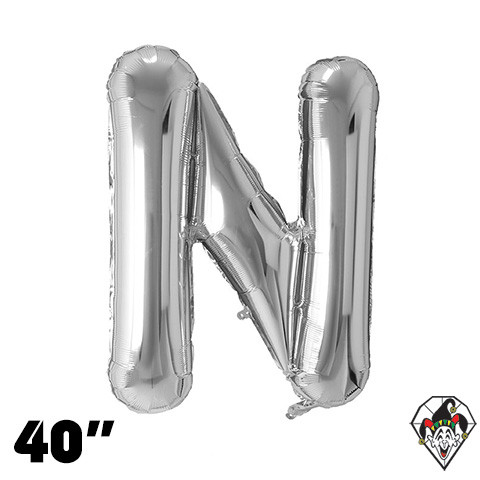 40 Inch Letter N Silver Foil Balloon 1ct