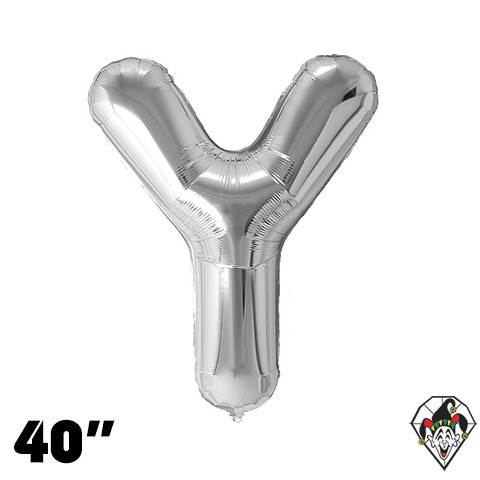 40 Inch Letter Y Silver Foil Balloon 1ct