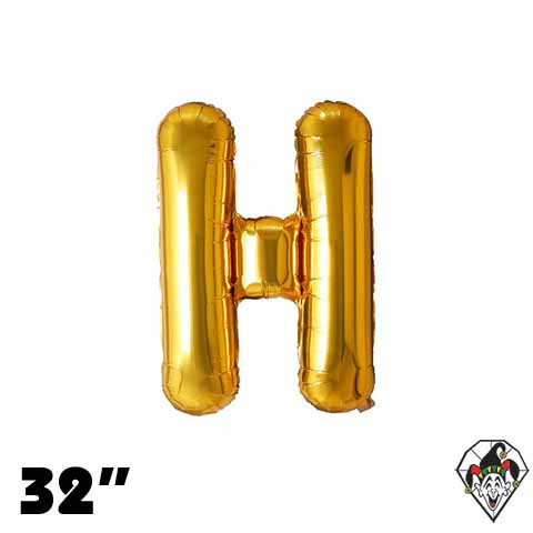 32 Inch Letter H Gold Foil Balloon 1ct