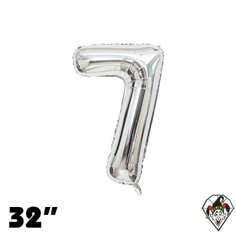 32 Inch Number 7 Silver Foil Balloon 1ct