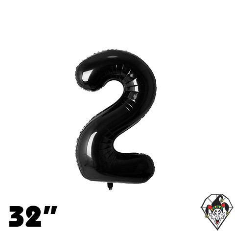 32 Inch Number 2 Black Foil Balloon 1ct