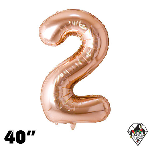 40 Inch Number 2 Champagne Gold Foil Balloon 1ct