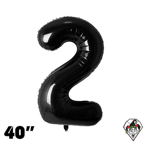 40 Inch Number 2 Black Foil Balloon 1ct