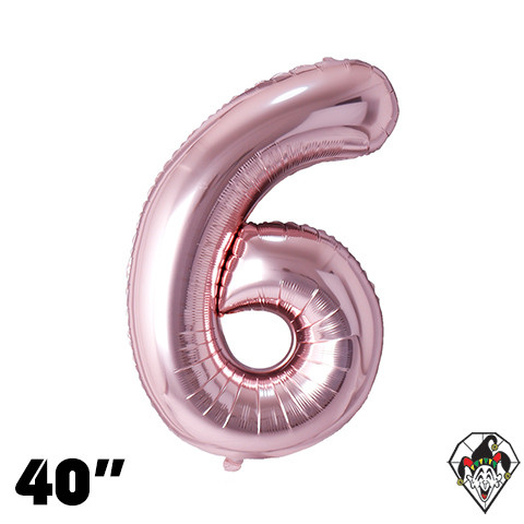 40 Inch Number 6 Rose Gold Foil Balloon 1ct