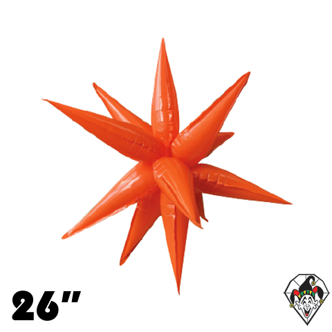 26 Inch Starburst Vivid Orange Foil Balloon 1ct (12 Spikes)