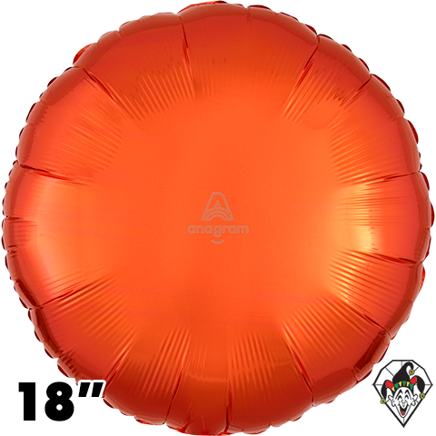 18 Inch Circle Metallic Orange Balloon Anagram 1ct