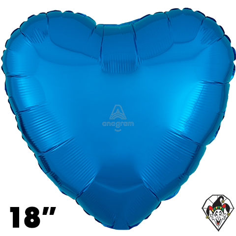 18 Inch Heart Metallic Blue Balloon Anagram 1ct