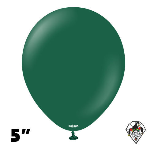 5 Inch Round Standard Dark Green Balloons Kalisan 100ct