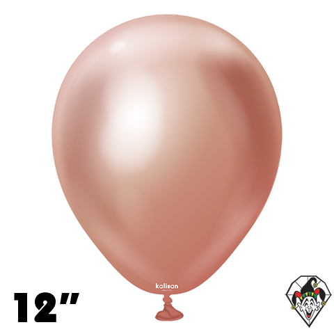 12 Inch Round Mirror Rose Gold Balloons Kalisan 50ct