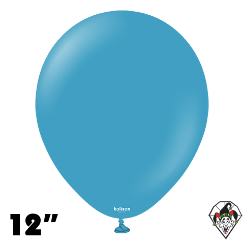 12 Inch Round Retro Deep Blue Balloons Kalisan 100ct