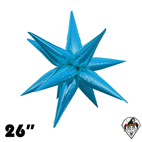 26 Inch Starburst Blue Foil Balloon 1ct (12 Spikes)