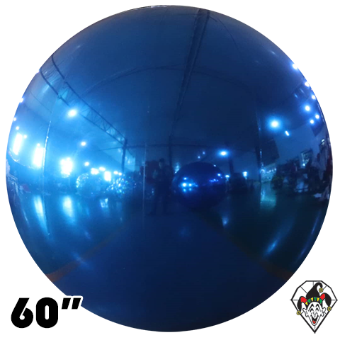 Big Shiny Mirror Ball 60 Inch Blue 1ct
